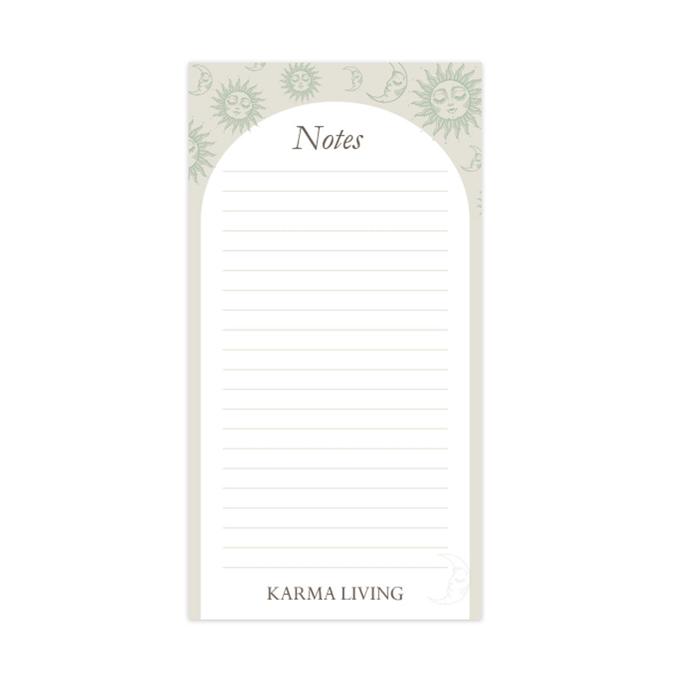 Sun & Moon Notepad 10x20cm – Karma Living