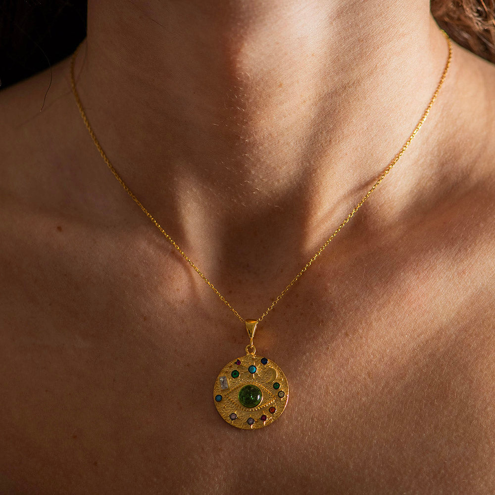 Celestial Round Pendant Necklace – Karma Living