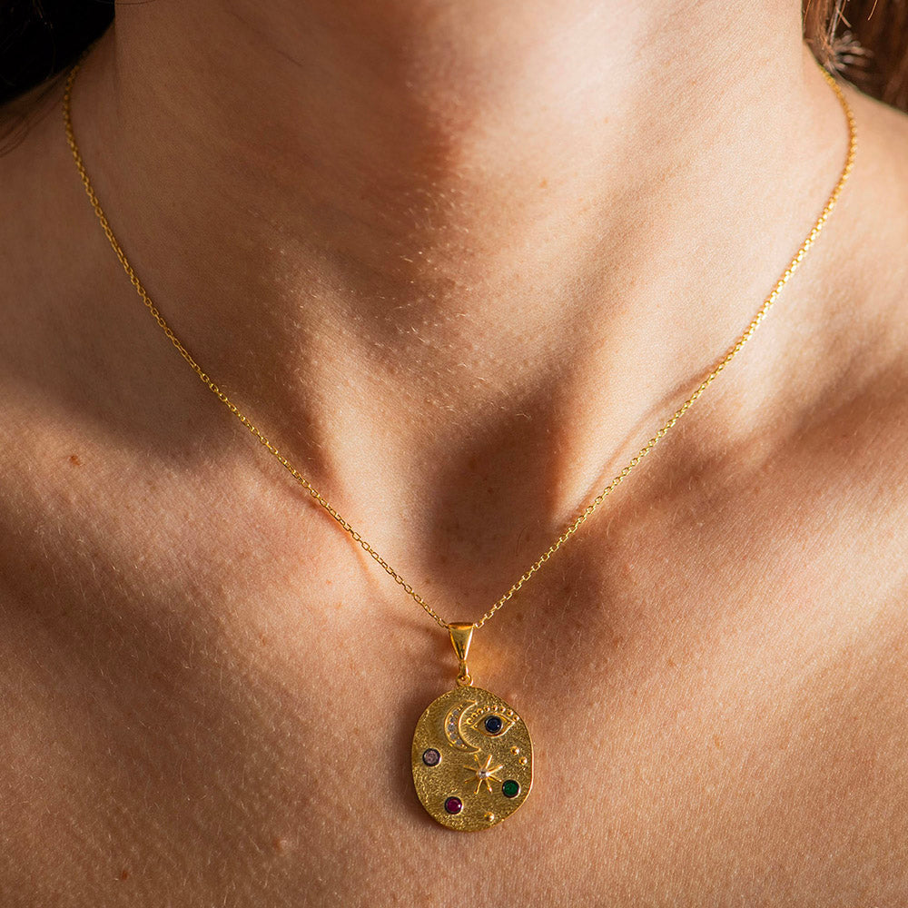 Celestial Oval Pendant Necklace – Karma Living