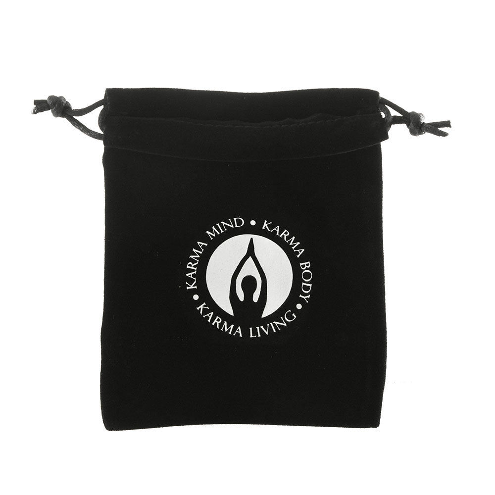 Velvet Gem Bag Black with Karma Living Logo