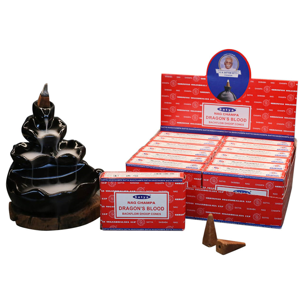 Satya Incense Backflow Burner Cones Dragon's Blood – Karma Living
