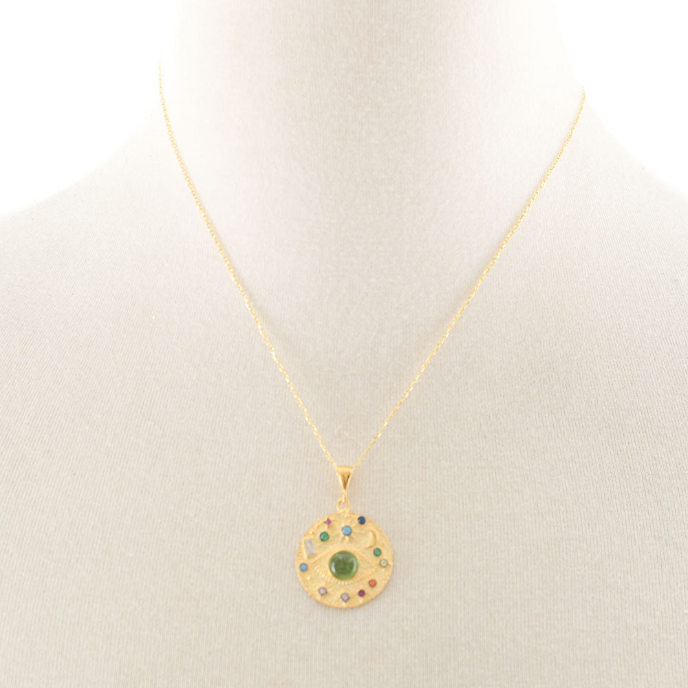 Celestial Round Pendant Necklace – Karma Living