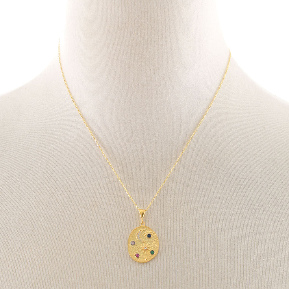 Celestial Oval Pendant Necklace – Karma Living